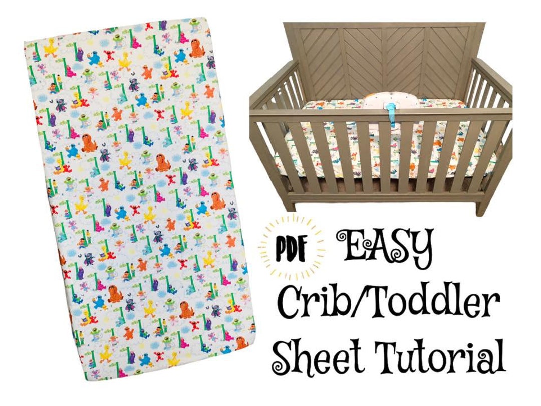 Crib and Toddler Bed Sheet Sewing Pattern & Tutorial | DIY How to Sew ...