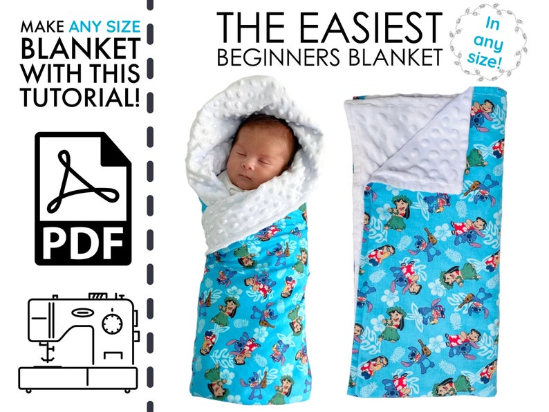 Sew ANY Size Blanket | Instant Printable PDF Sewing Tutorial | DIY How ...