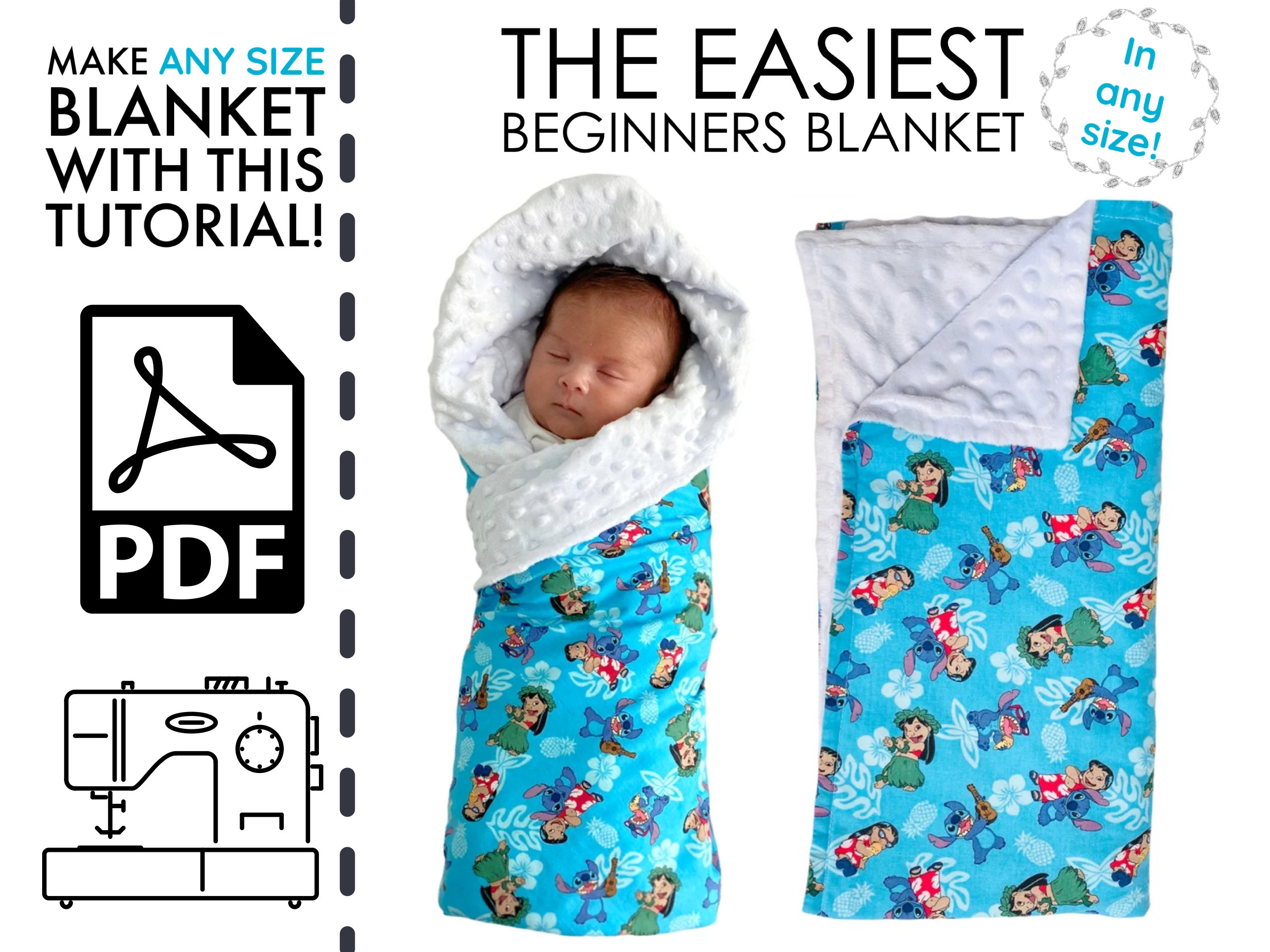 Sew ANY Size Blanket | Instant Printable PDF Sewing Tutorial | DIY How ...
