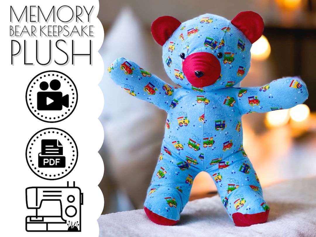 Plush Memory Teddy Bear Sewing Pattern & Tutorial | DIY How to Sew ...