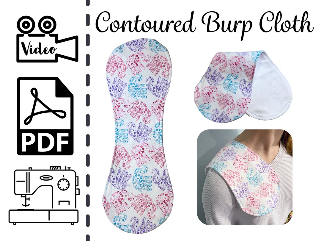 Countored Infant Burp Cloth Sewing Pattern & Tutorial | DIY How to Sew ...