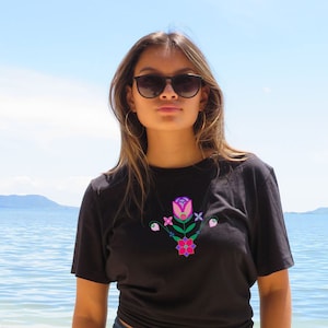 Anishinaabe Floral T-shirt: Indigenous Woodland Design With Tulips and ...