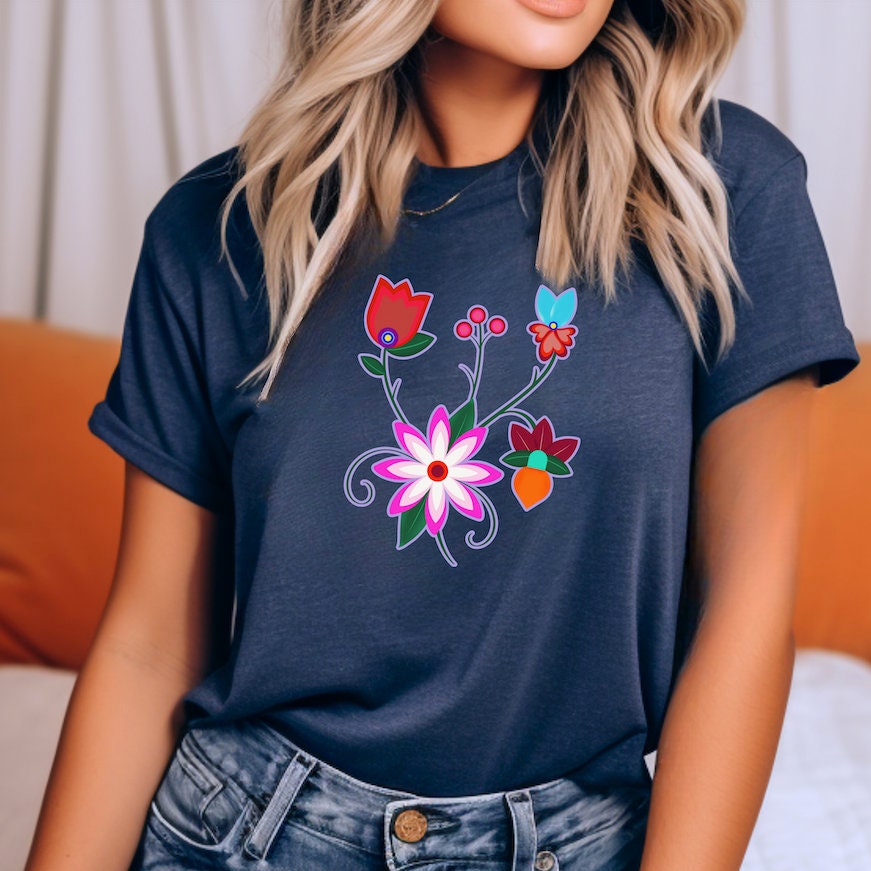 Ojibwe Floral Bouquet T Shirt, Indigenous Owned Shop, Native Clothing ...