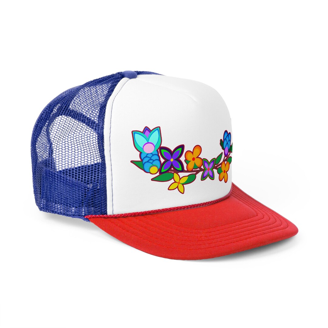 Ojibwe Floral Hat, Indigenous Trucker Hat, Native Owned Shops, First ...