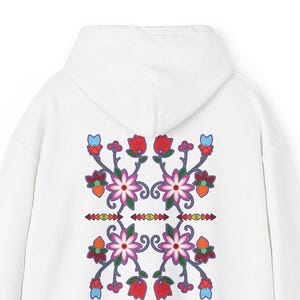 Indigenous Anishinaabe Floral Hoodie: Unique Tribal Pattern Art Meets ...