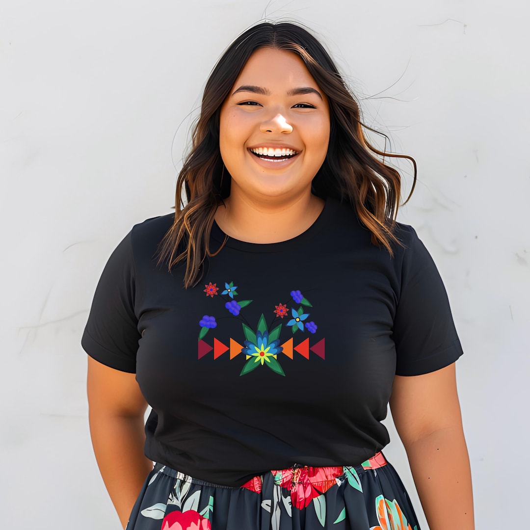Indigenous T Shirt From Our Native Owned Shop, Modern Métis Flowers - Etsy