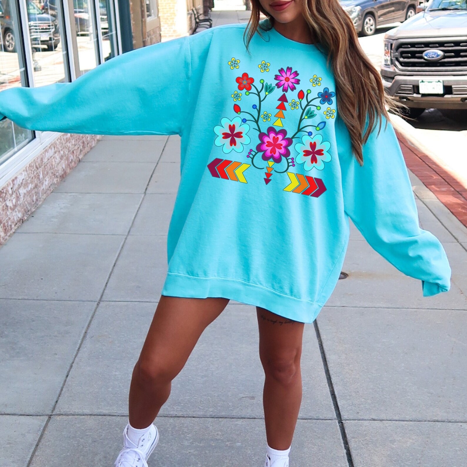 Ojibwe Floral Comfort Colors Sweatshirt From Our Indigenous Owned Shop ...