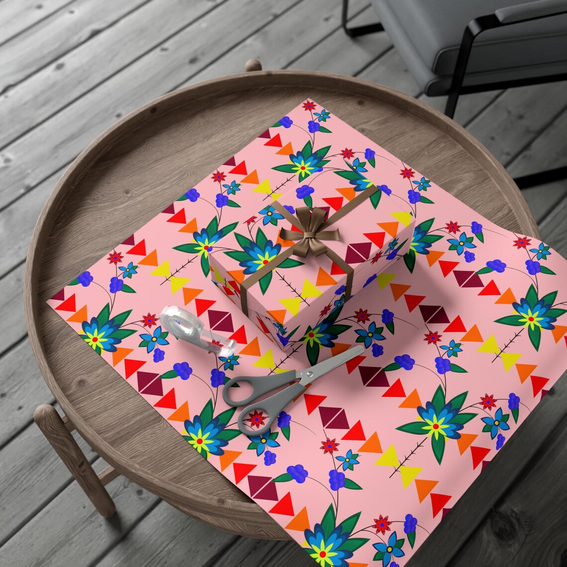 Indigenous Gift Wrapping Paper in Satin or Matte, Native Wildflower ...