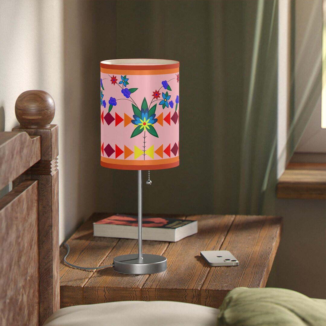 Blueberry Wildflower Table Lamp: Indigenous Design, Nursery Decor - Etsy