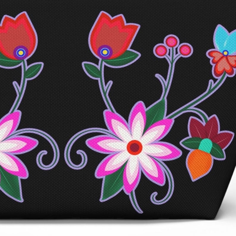 Indigenous Floral Makeup Bag: Native Flower Cosmetic Pouch - Etsy