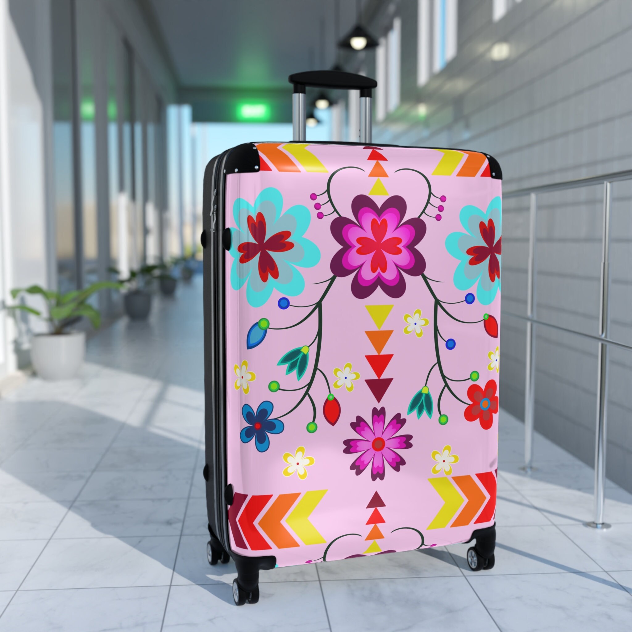 Ojibwe Floral Luggage Set Native Powwow Trail Travel Essentials Top ...