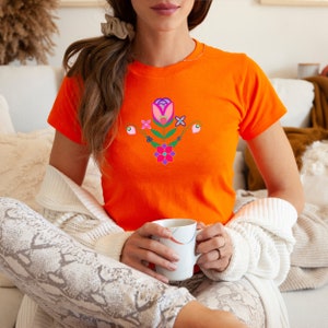 Anishinaabe Floral T-shirt: Indigenous Woodland Design With Tulips and ...