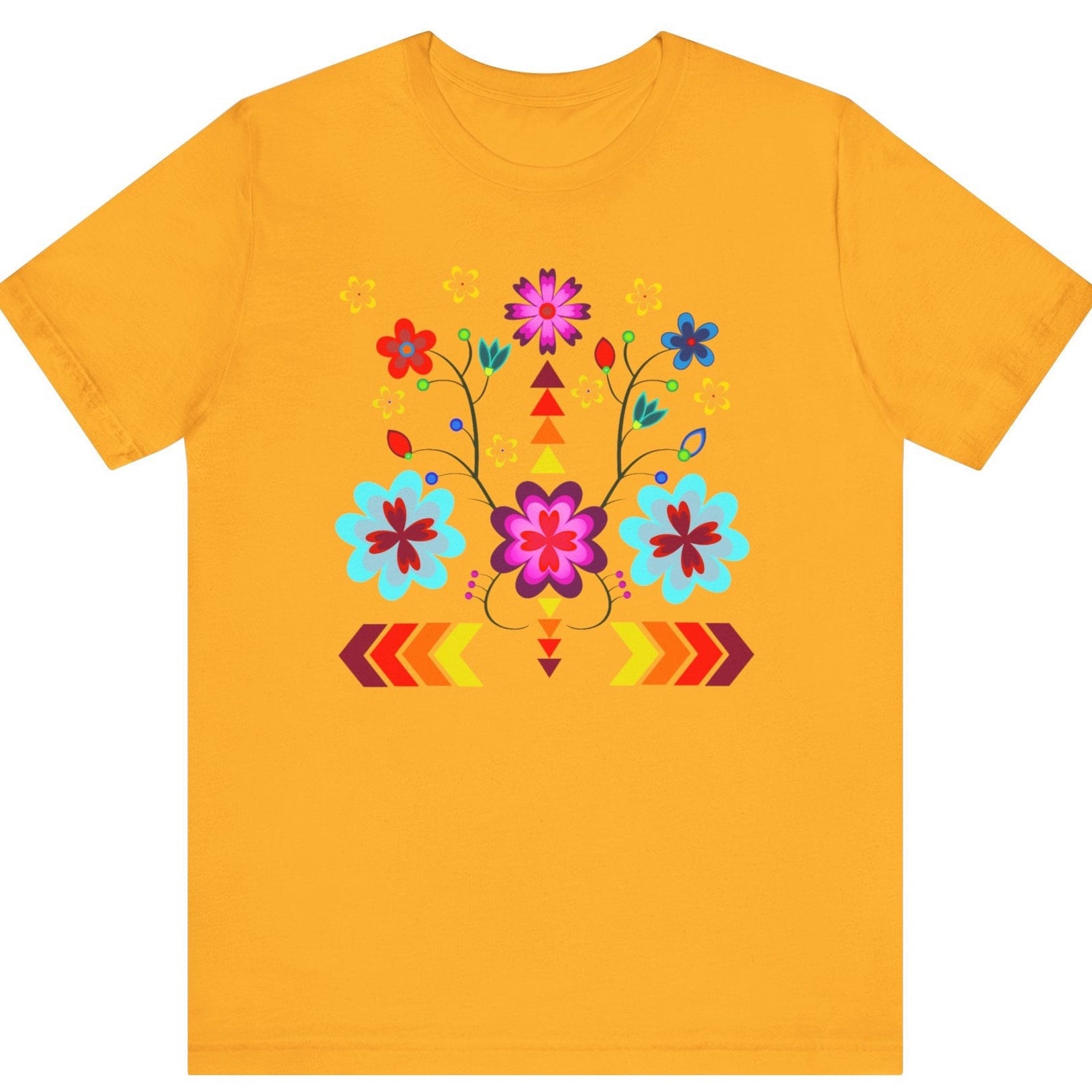 Ojibwe Floral T Shirt: Modern Native Clothing, Métis Flowers and Fire ...