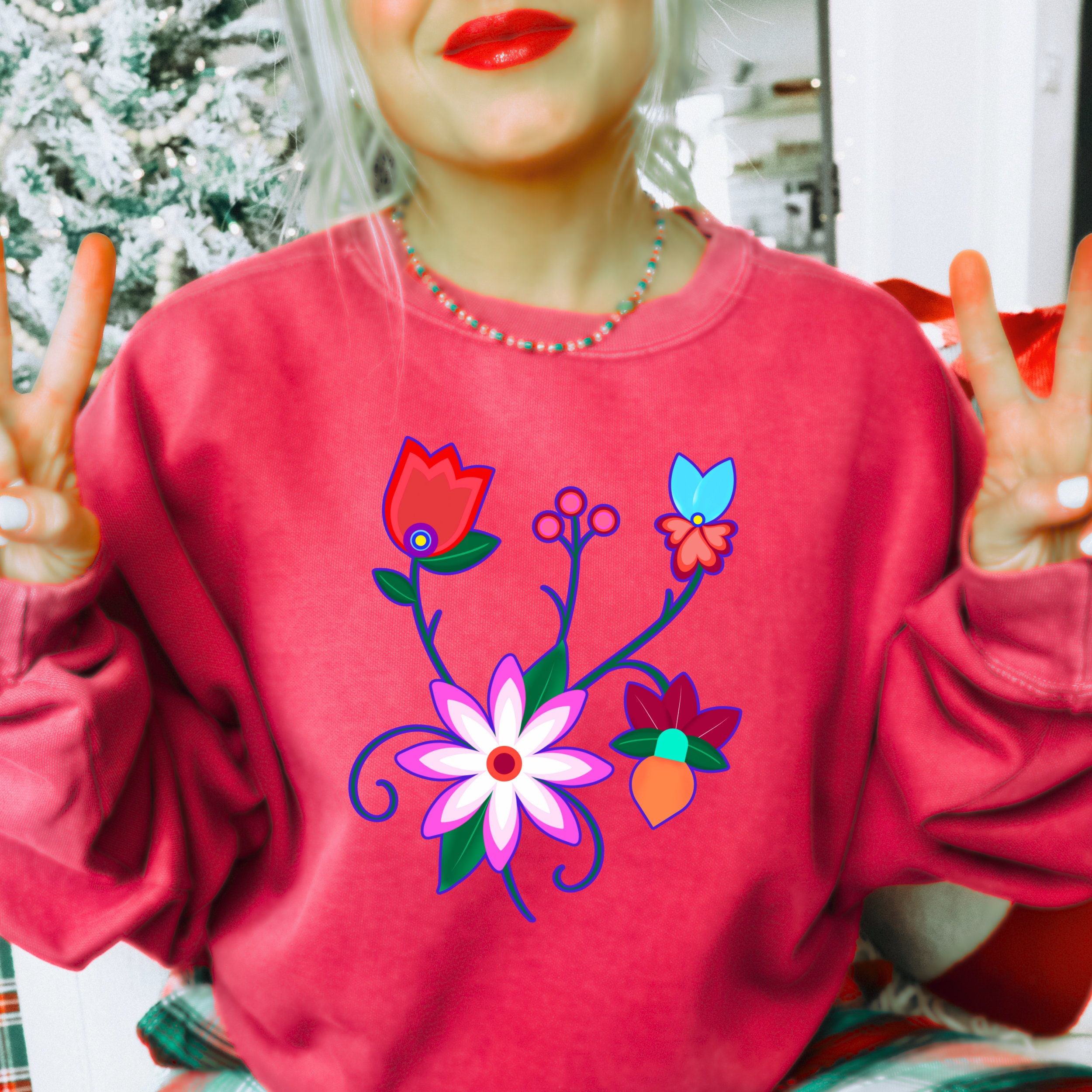Ojibwe Floral Bouquet Sweatshirt From Our Indigenous Owned Shop ...