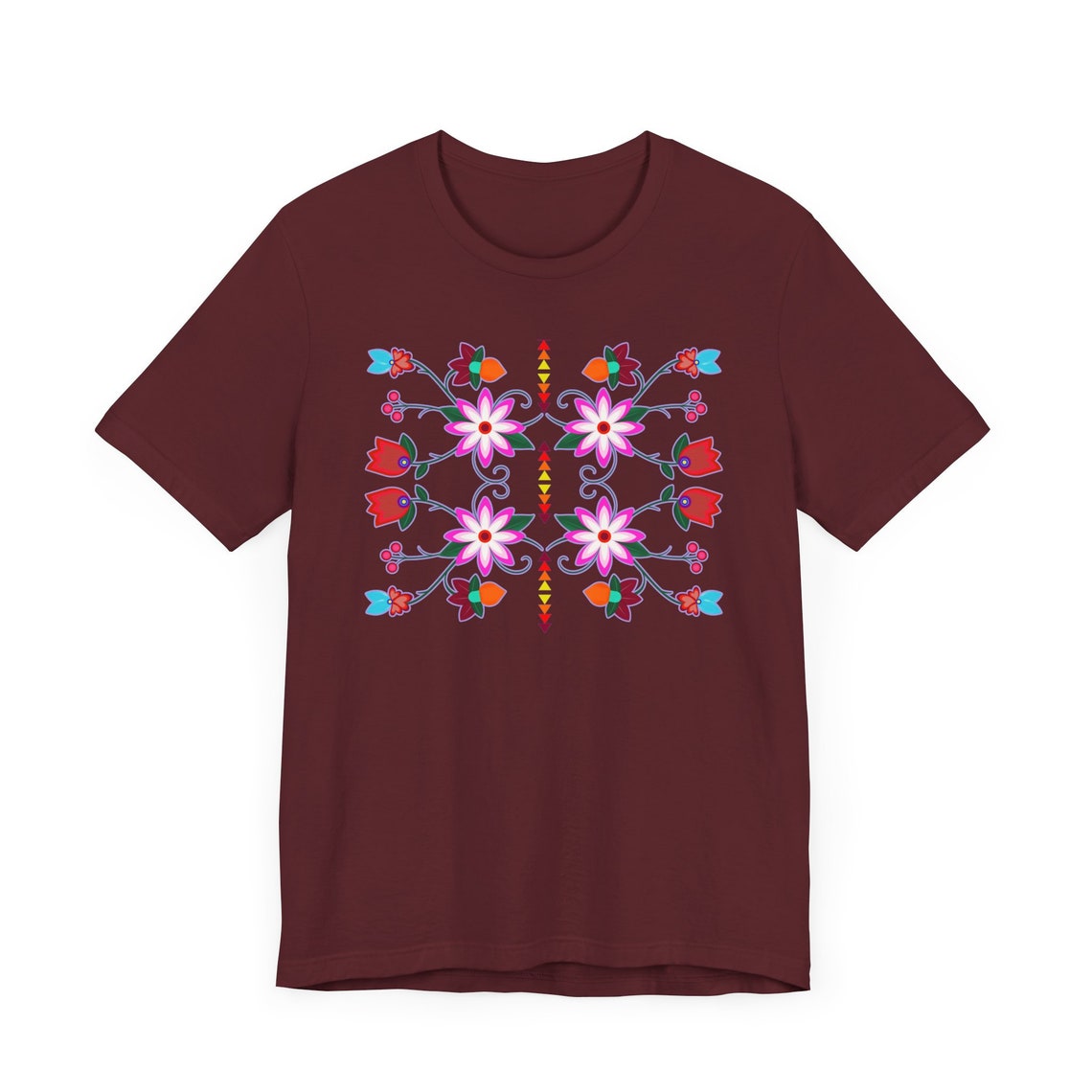 Woodland Floral Indigenous T-shirt: Ojibwe & Cree Design by Native ...