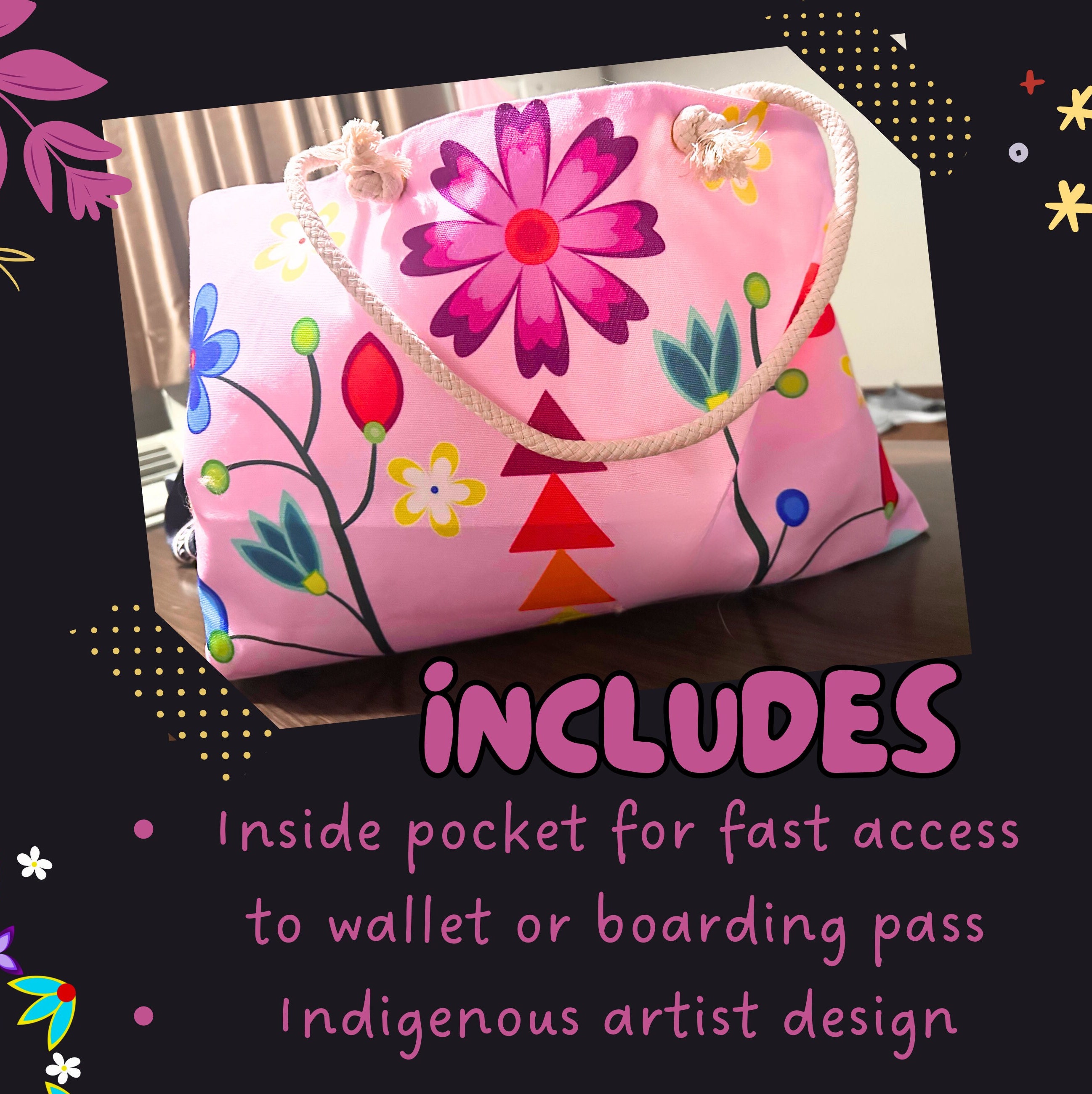 Indigenous Duffle Bag, Featured Shops, Toddler Duffle Bag, Ojibwe Art ...