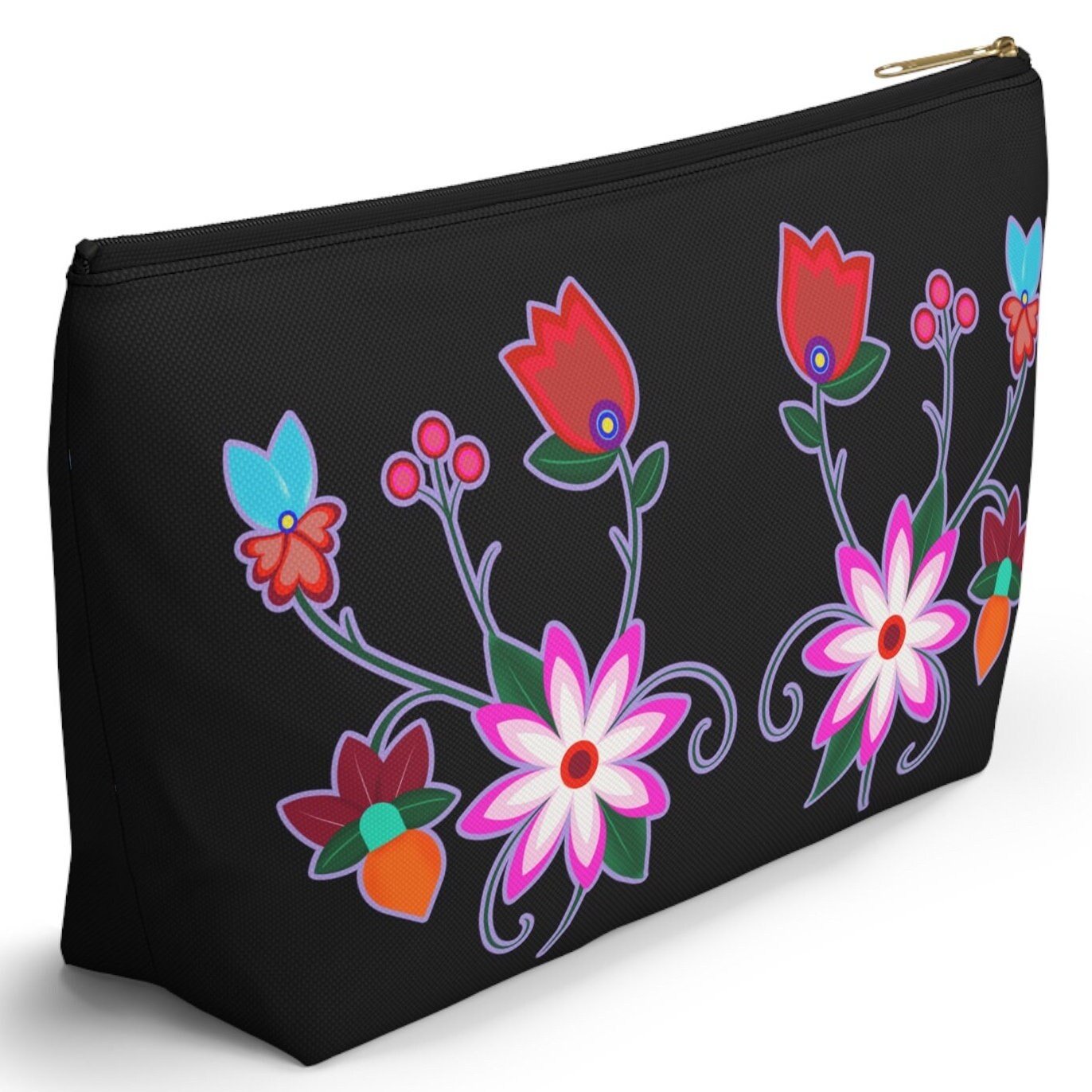 Ojibwe Floral Makeup Bag, Carry-on Luggage, Anishinaabe Toiletry Bag ...