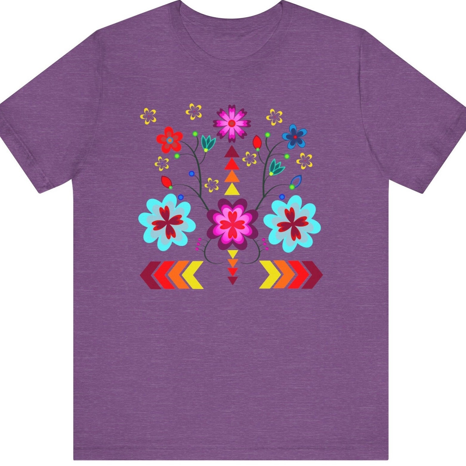 Ojibwe Floral T Shirt: Modern Native Clothing, Métis Flowers and Fire ...