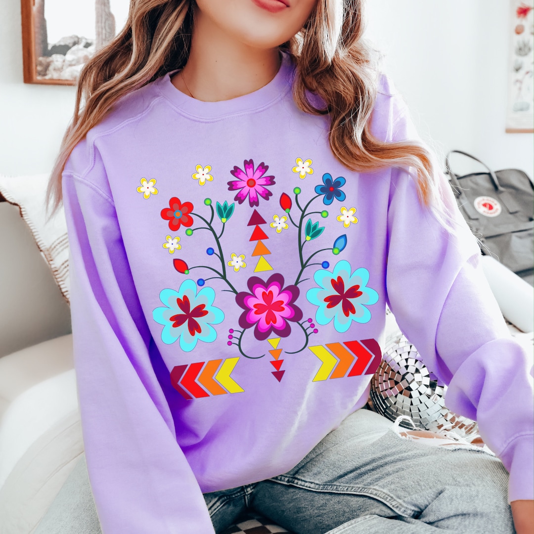 Ojibwe Floral Sweatshirt on Comfort Colors, Indigenous Owned, Native ...