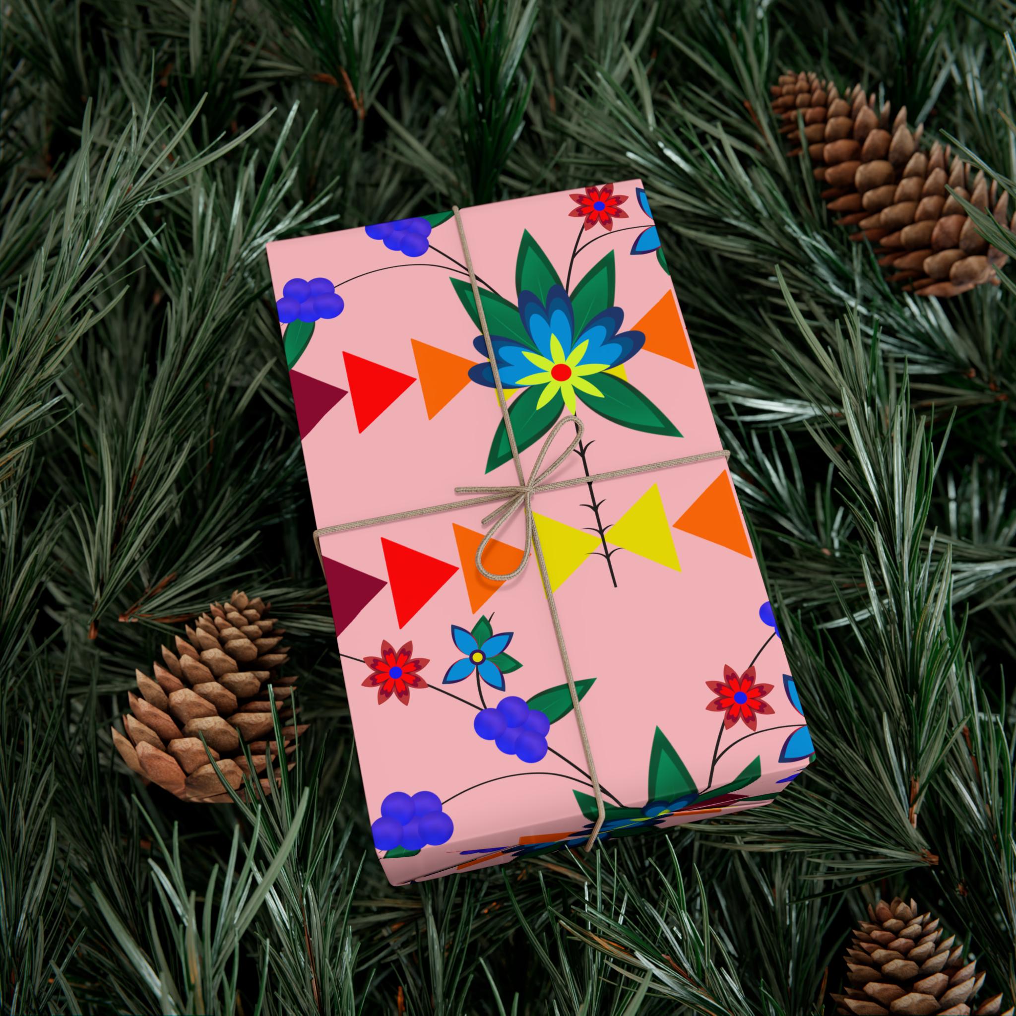 Indigenous Gift Wrapping Paper in Satin or Matte, Native Wildflower ...