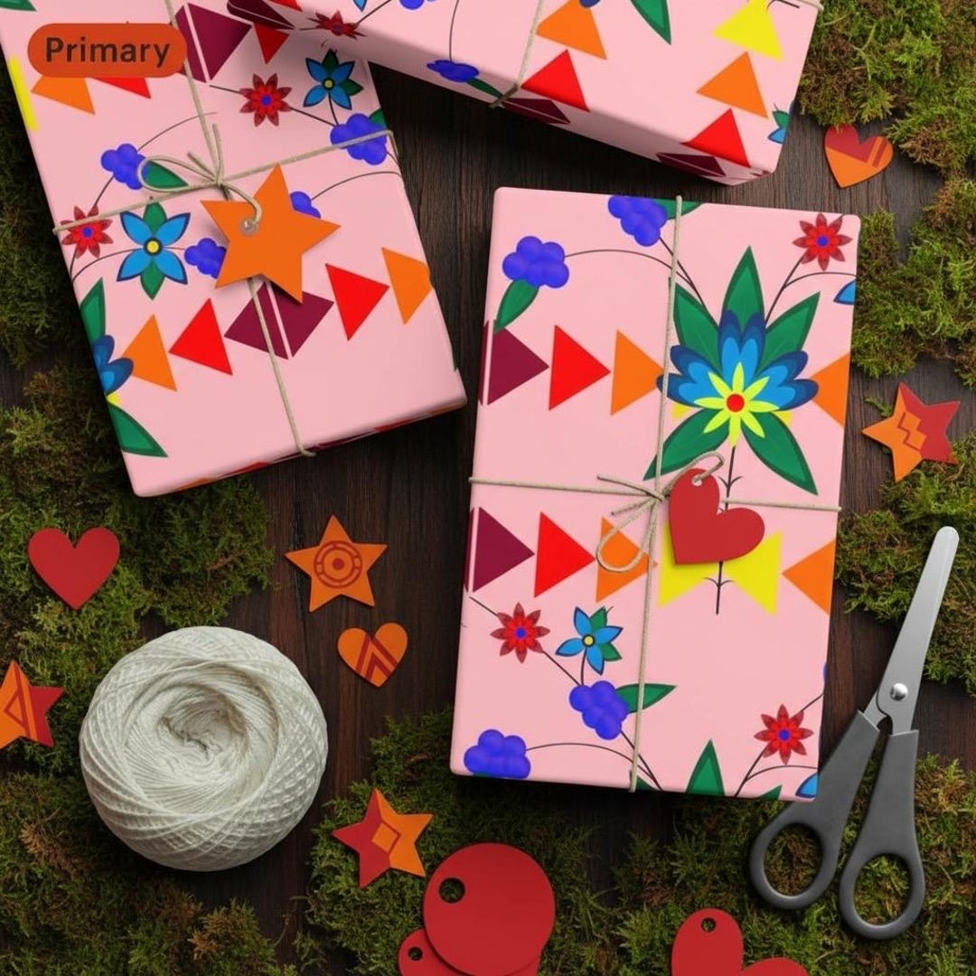 Indigenous Gift Wrapping Paper in Satin or Matte, Native Wildflower ...