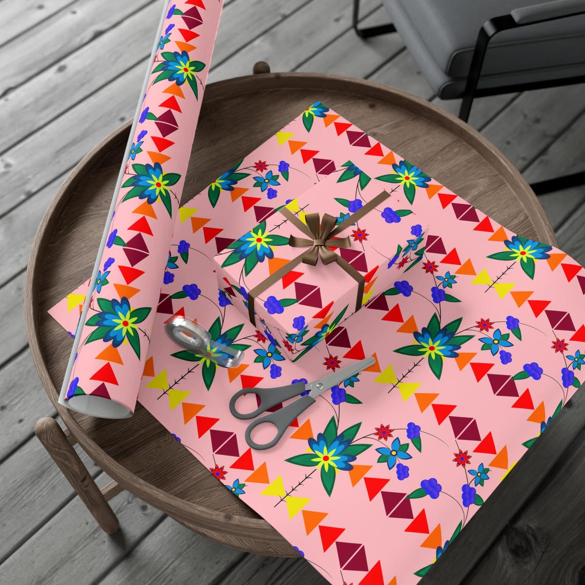 Indigenous Gift Wrapping Paper in Satin or Matte, Native Wildflower ...
