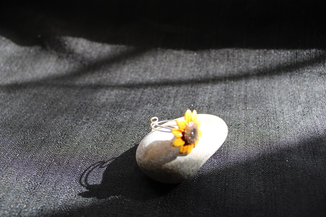 Sunflower Gold Wire Ring With Cold Porcelain Clay, Anillo De Girasol ...