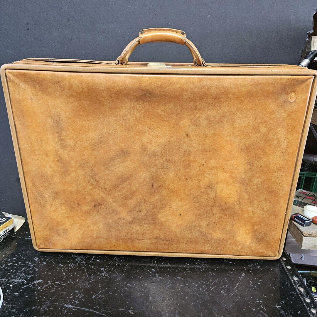 Hartmann Vintage Luggage Belting Brown Leather Suitcase Belted No Keys ...