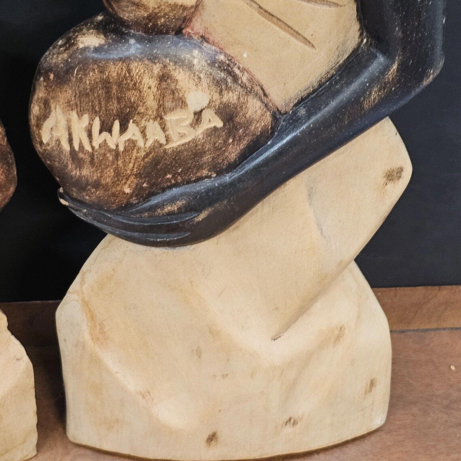 Akwaaba African Women Profile Wall Art Tribal Handmade Signed Pair Folk ...