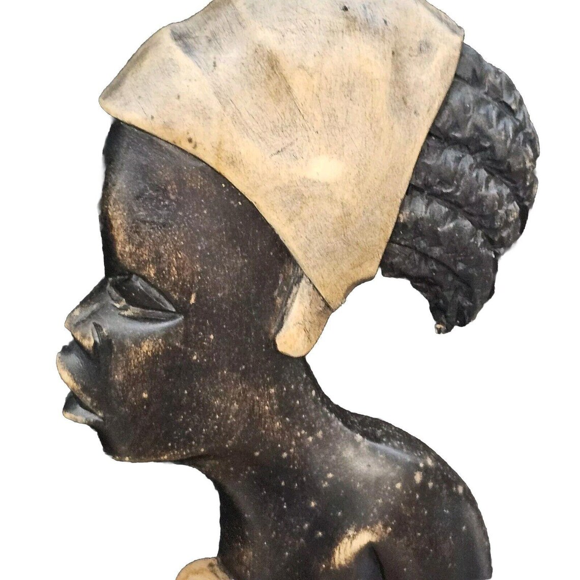 Akwaaba African Women Profile Wall Art Tribal Handmade Signed Pair Folk ...