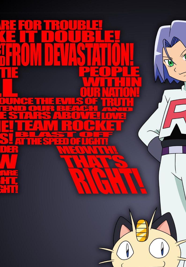 Just Team Rocket Motto PNG Letters - Etsy