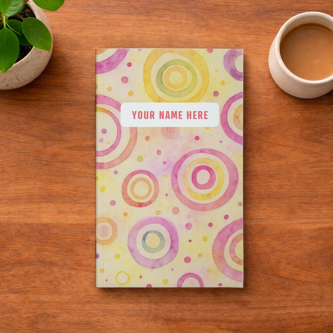 Personalized Notebook | Circles Design | Journal | Sketchbook ...