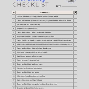 Digital Professional Cleaning Checklist for Beginners or Experienced ...