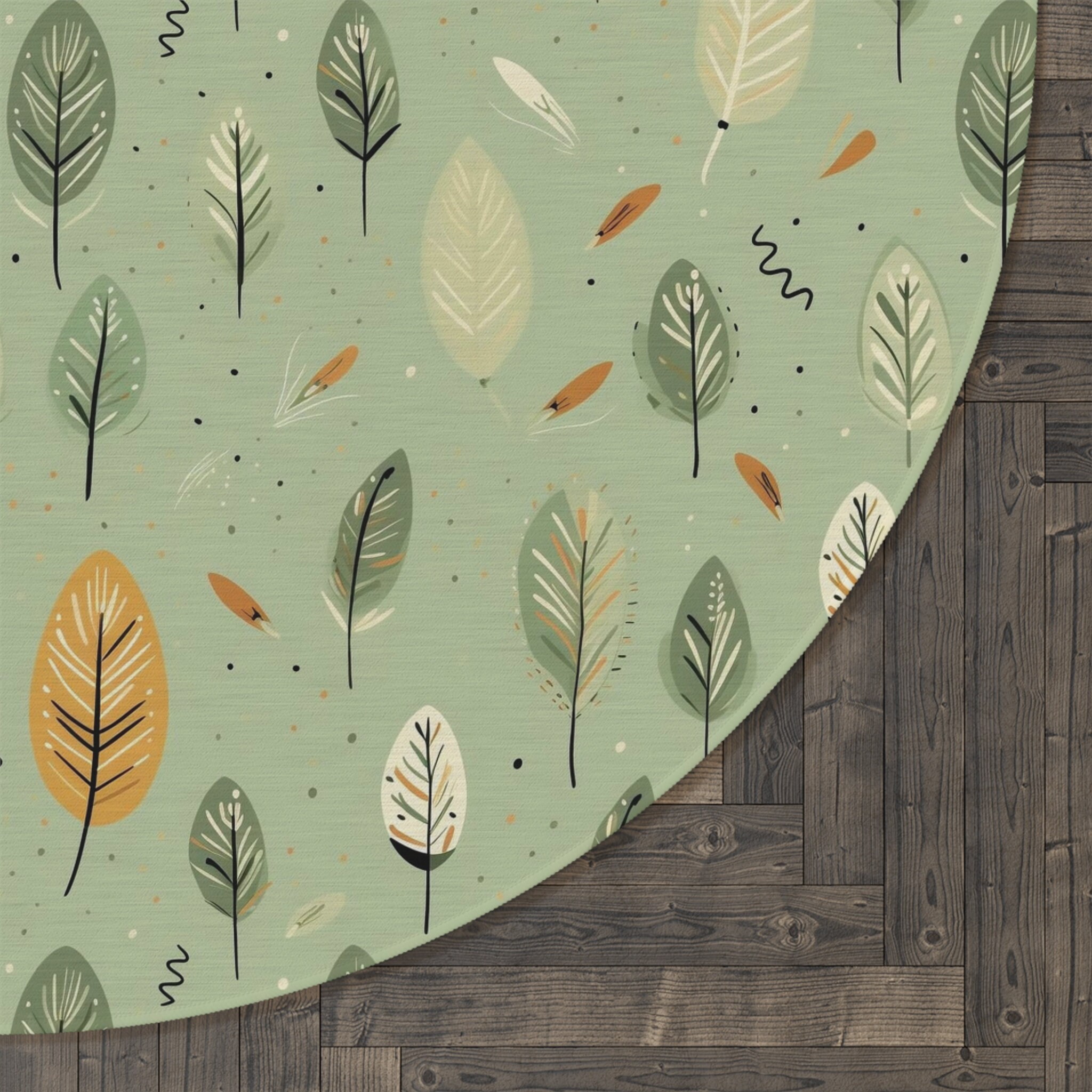 Sage Green Boho Floral Round Area Rug New Cottagecore Round Carpet for ...