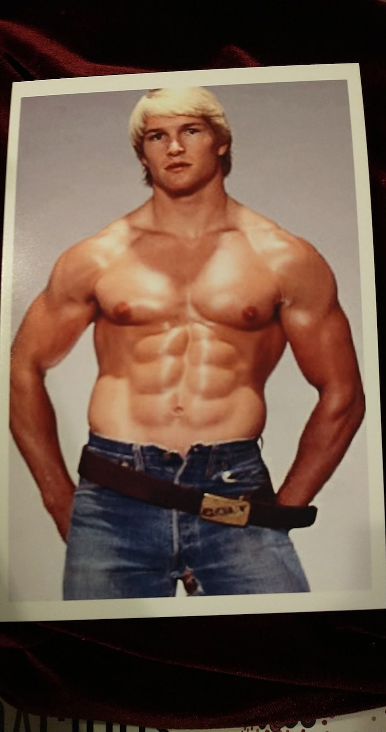 Steamy Blond Kissable Chest Bodybuilder Man Gay Int Photo Vintage Print ...