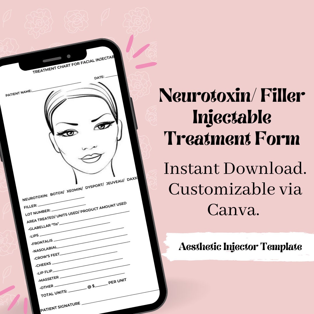 Nurse Injector Neurotoxin/ Filler Injectable Treatment Form - Etsy