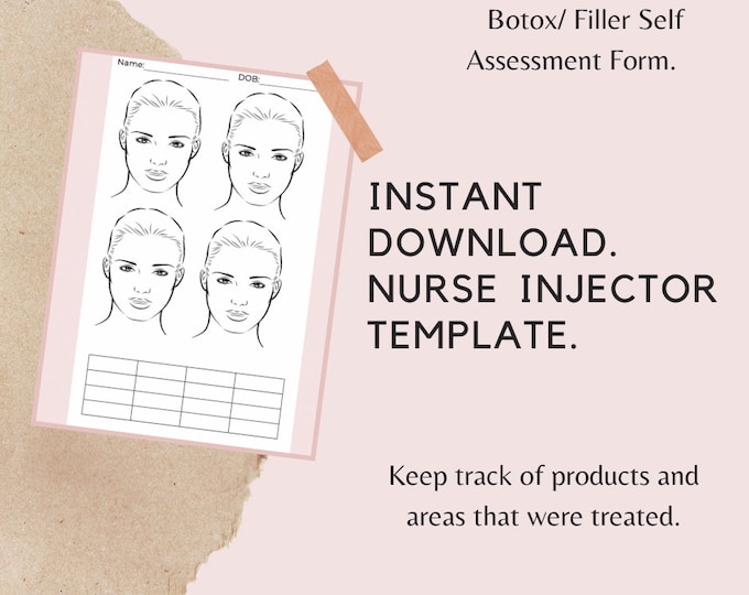 Skin Assessment Form Female Version, Skin Analysis Form, Nurse Injector ...
