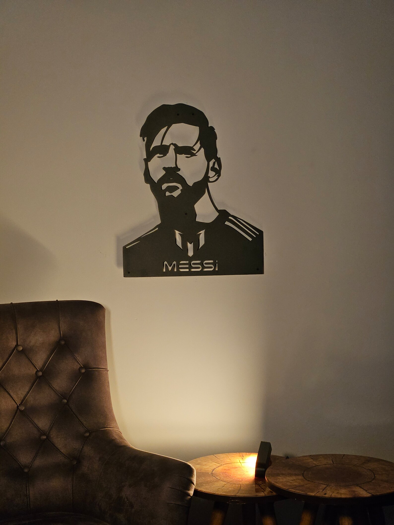 Lionel Messi Metal Wall Art, Laser Cut Metal Sign, Metal Wall Hanging ...