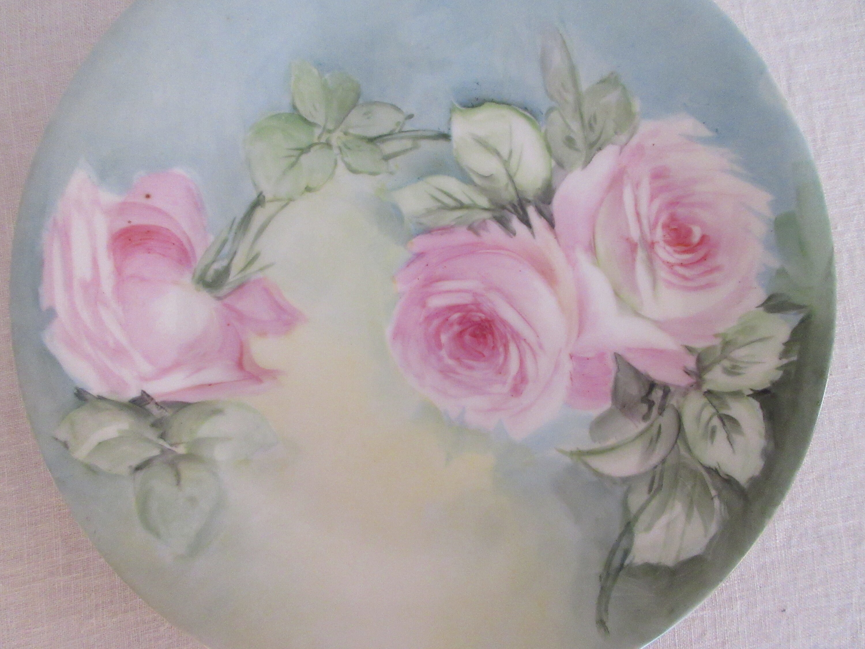 Hand Painted Pink Roses Antique Plate France - Etsy
