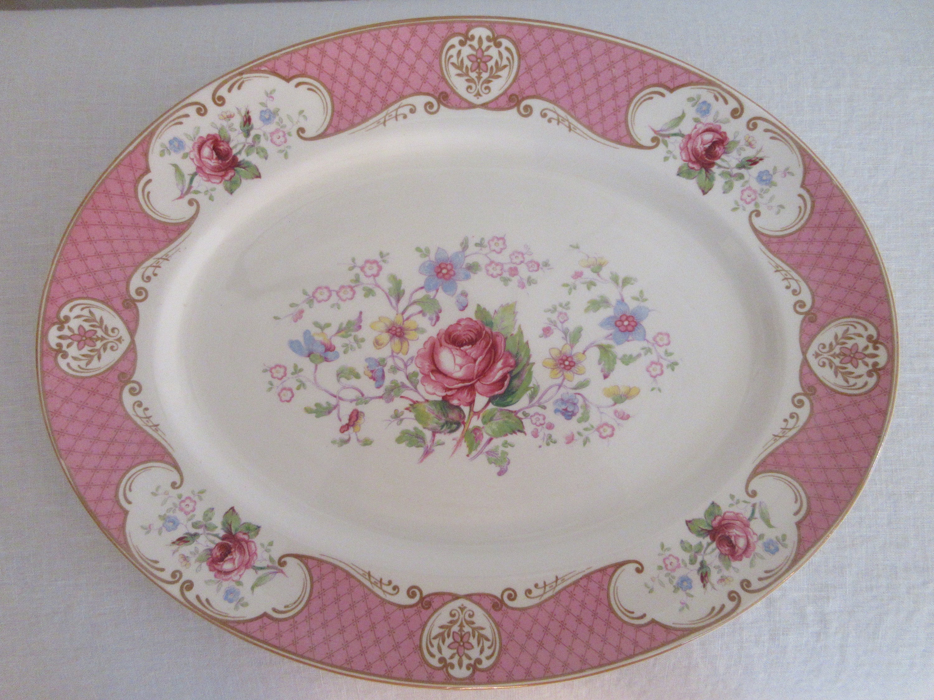 Myott England Large Pink Vintage Platter Roses - Etsy