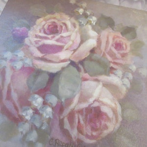 Christie Repasy Pink Roses Painting 2001 - Etsy
