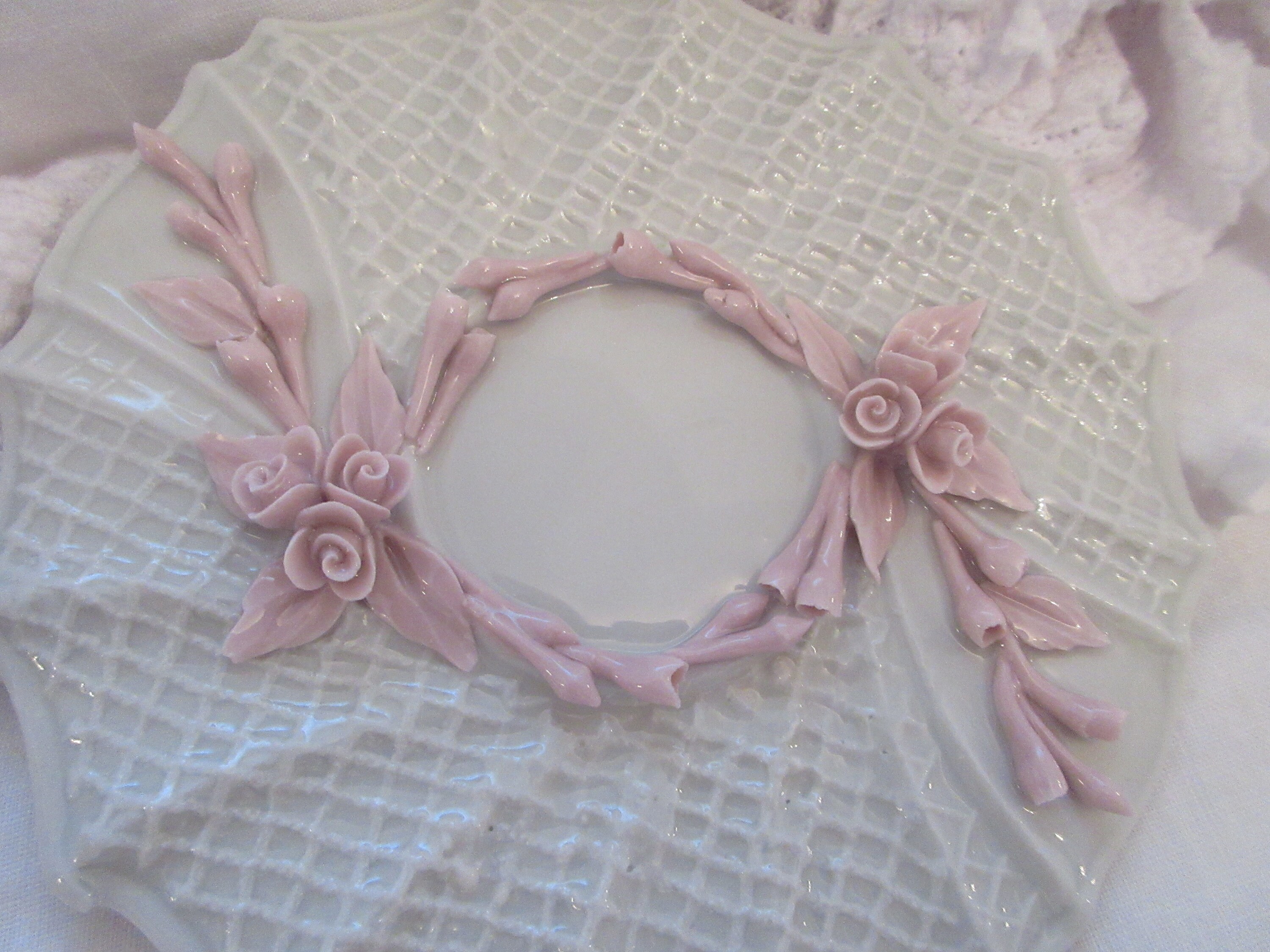 Vintage Shabby Pink Roses Capodimonte Display Dish Italy - Etsy