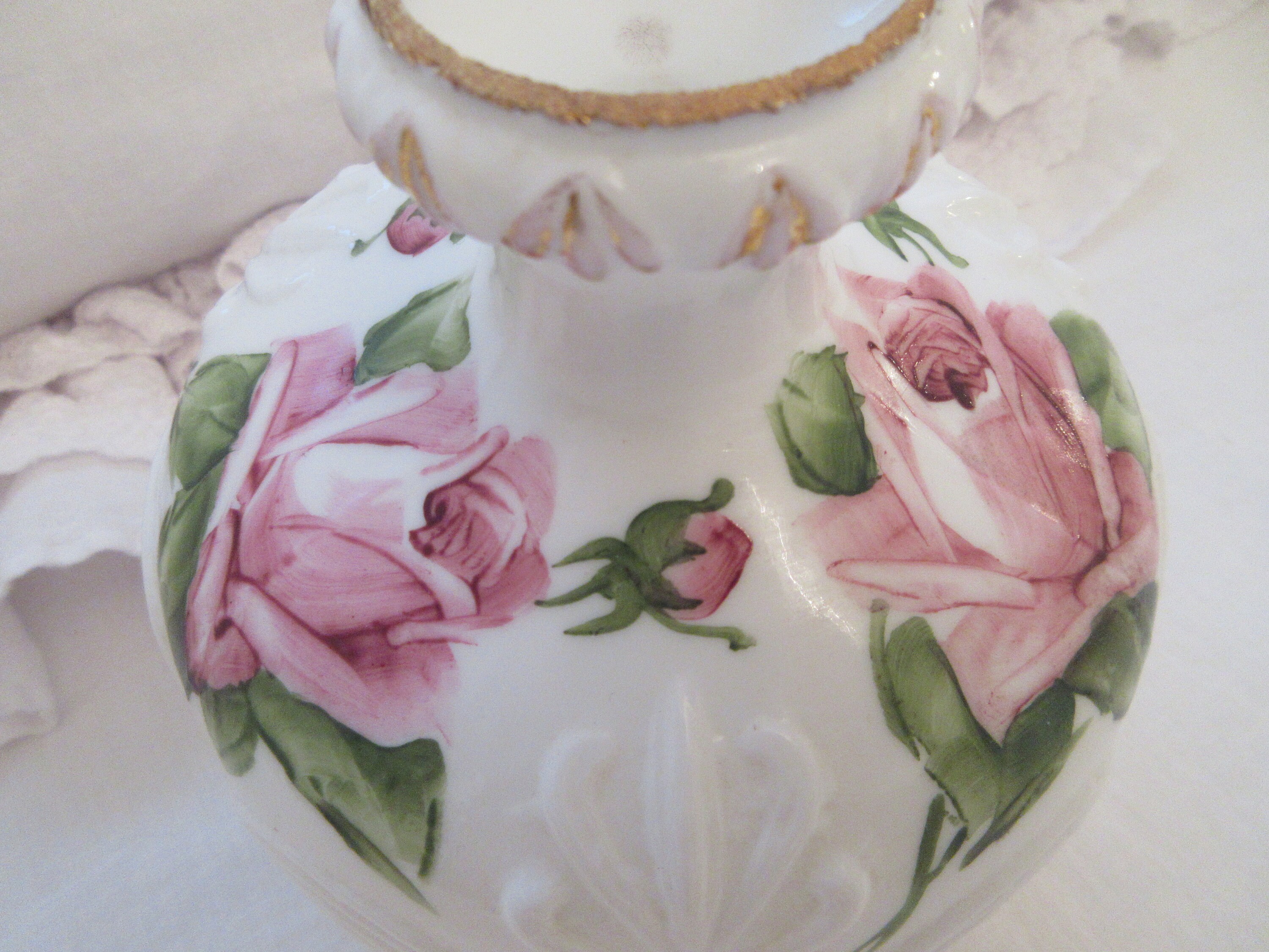 Antique Hand Painted Pink Roses Milk Glass Vase Shabby Chic - Etsy