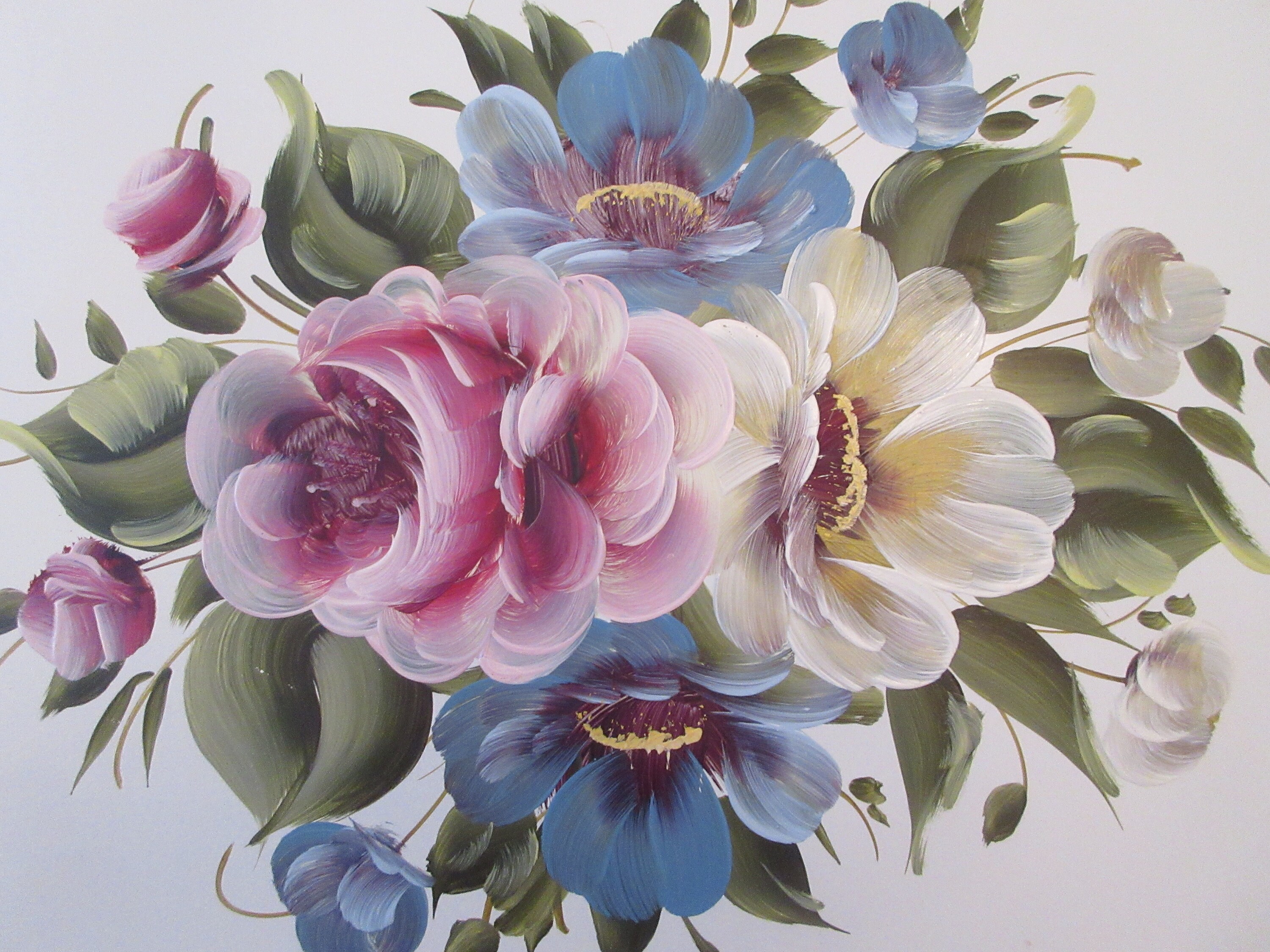 Vintage Shabby White Tole Painted Tray With Roses - Etsy