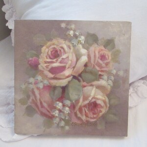 Christie Repasy Pink Roses Painting 2001 - Etsy