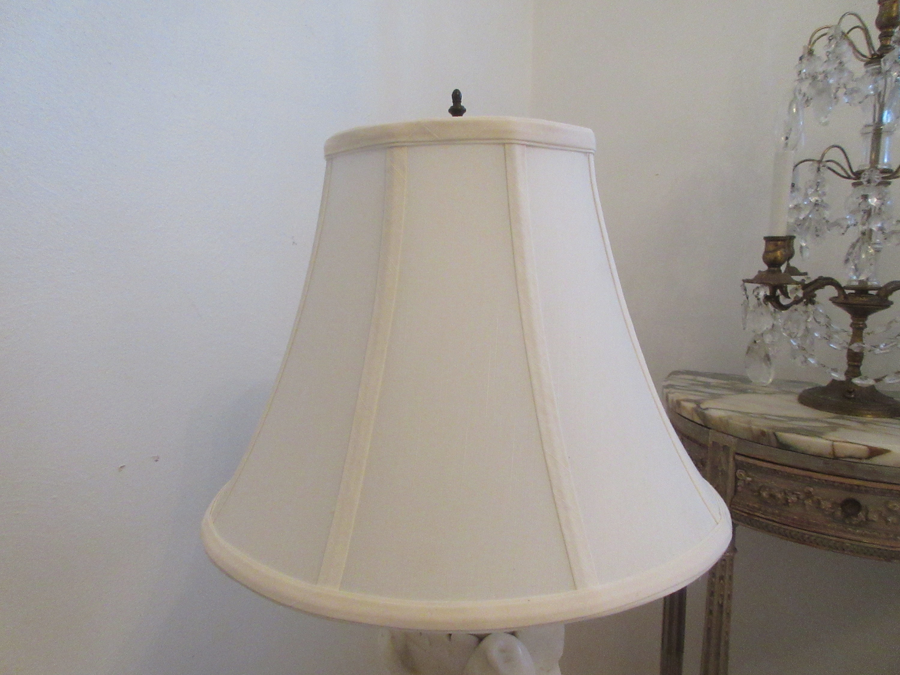 Antique Alabaster Carved Roses Lamp With Shade - Etsy