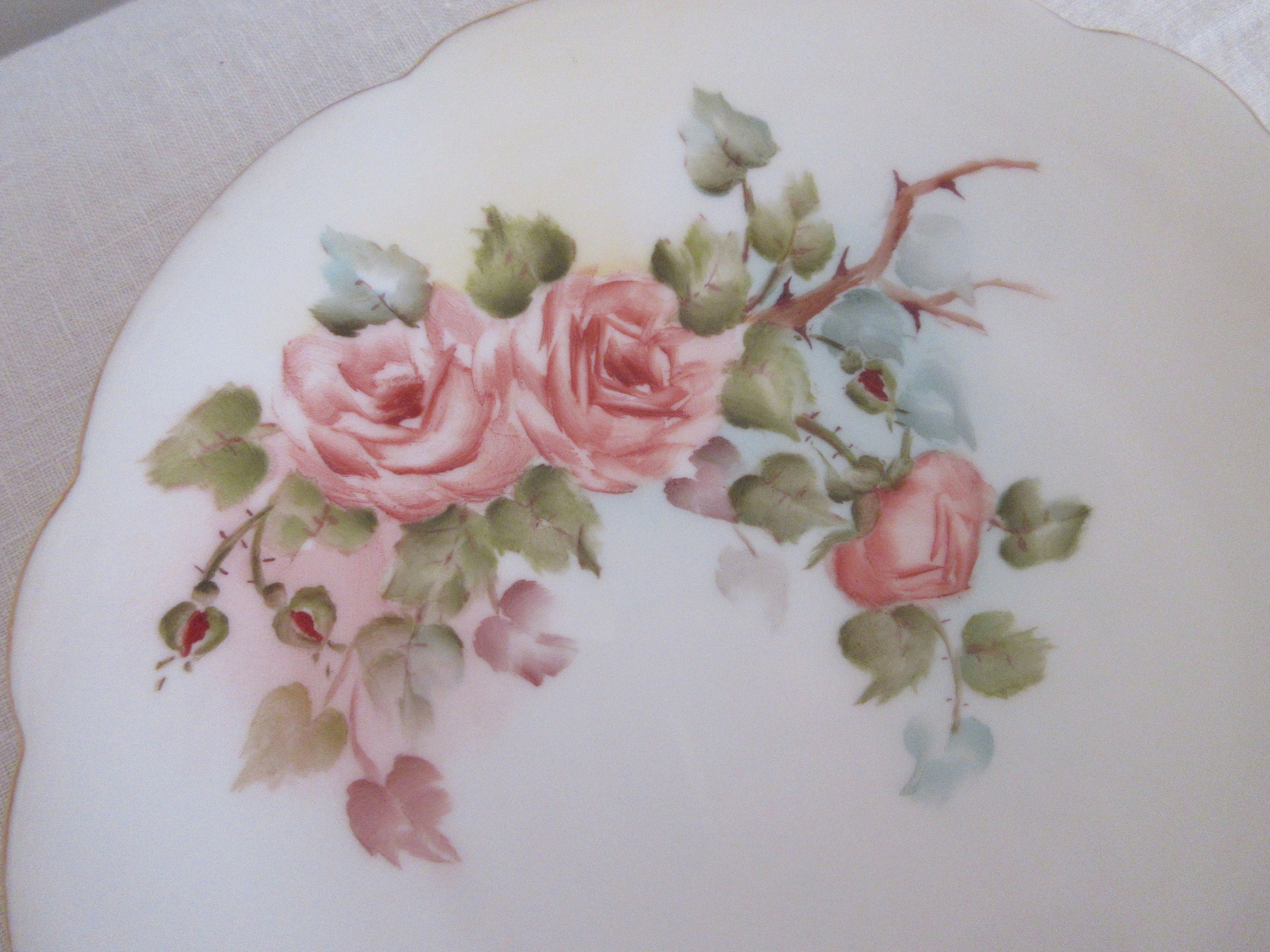Hand Painted Roses Vintage Plate France - Etsy