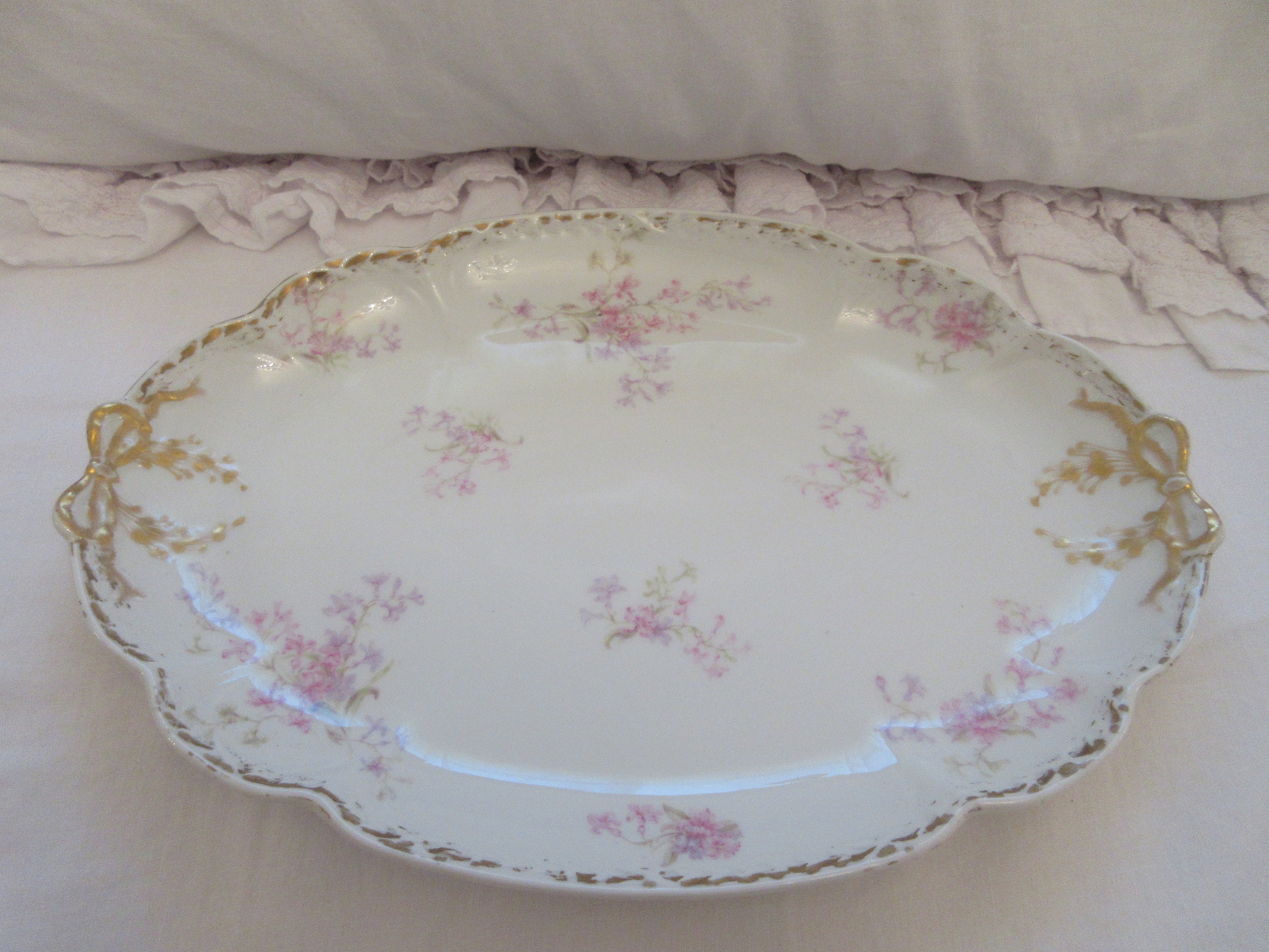 Antique X-large Limoges France Display Tray With Bow Handles - Etsy