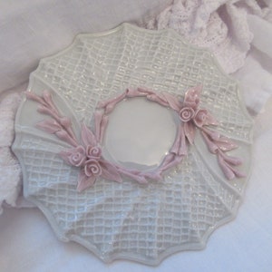 Vintage Shabby Pink Roses Capodimonte Display Dish Italy - Etsy