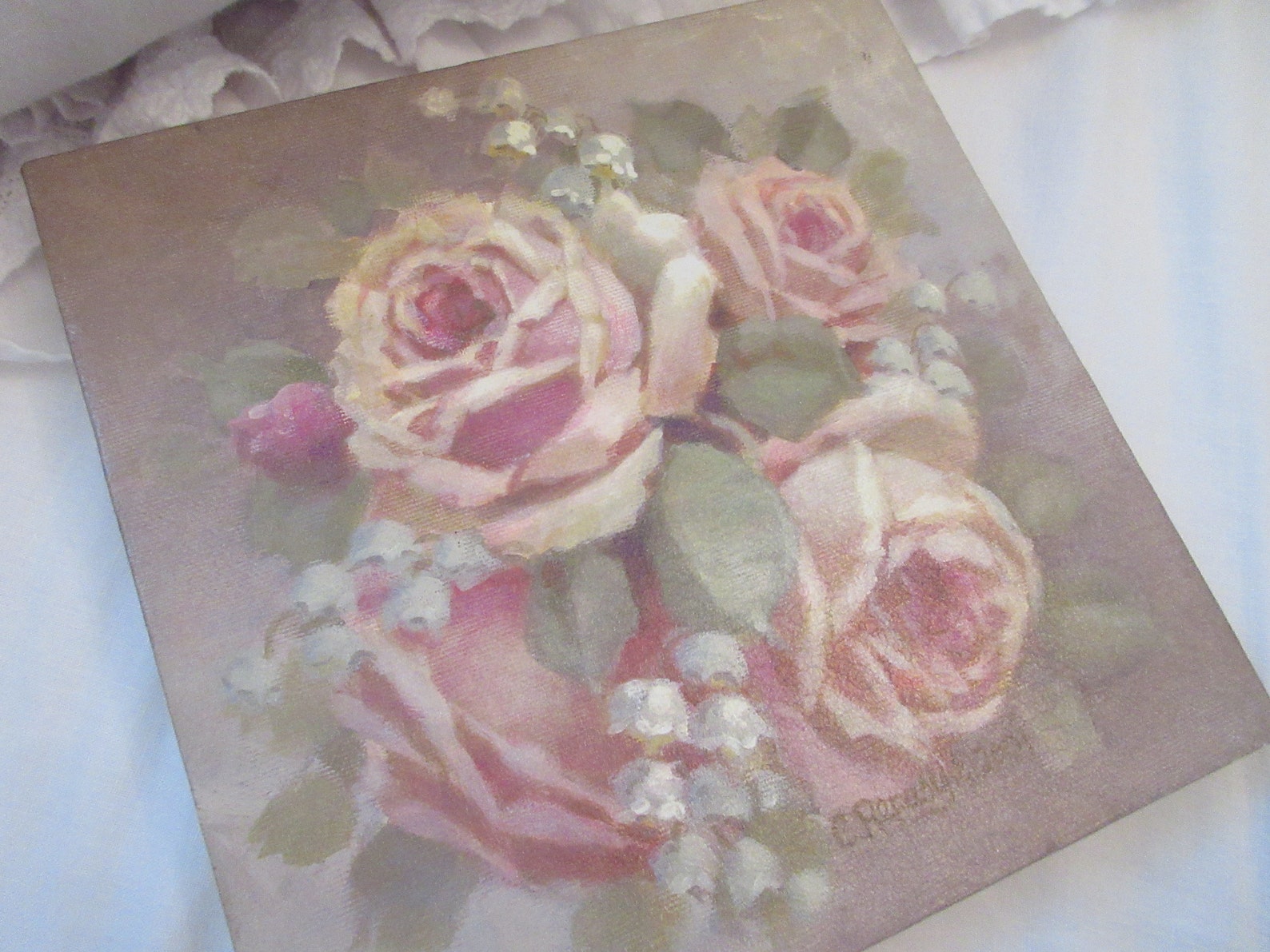 Christie Repasy Pink Roses Painting 2001 - Etsy